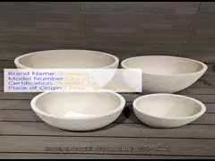 contemporary look white flowing striped effect round fiber clay planter lightweight durable low-maintainence flower pot holiday Villa office decoration garden landscaping project