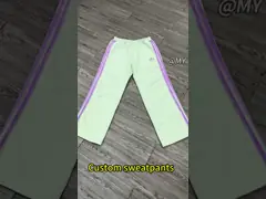 OEM Custom Plain Embroidery logo Streetwear Baggy Straight Wide Leg French Terry Sweatpants Joggers