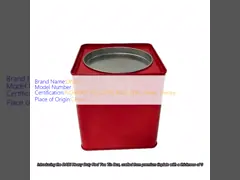 DADI 중형 레드 티 틴 박스 상업용 금속 포장 차 캔