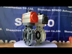 China Plastic Double Acting Pneumatic Butterfly Valve Wafer Type 10bar FRPP PPH CPVC PVDF UPVC for sale