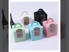 Portable window paper cup cake packaging box muffin box dessert box