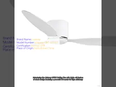 China Factory Ceiling Fan with Lightwhite 36 Inches Dc Motor Low Profile Ceiling Fan with Remote Control for sale