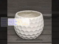 golf ball design sporty fun - themed appearance tapered spherical fiber clay planter lightweight durable low-maintainence flower pot holiday Villa office decoration garden landscaping project