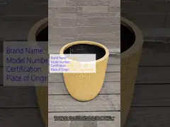 Unique yellow Flower Pots: Distinctive honeydew melon rind Patterns round fiber clay planter lightweight durable low-maintainence holiday Villa office decoration Rooftop Gardens landscaping project