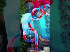 China Water Play Equipment Double Fiberglass Roller Coaster Slides for Commercial Amusement Park Raft Water Slide for Water Playground for sale