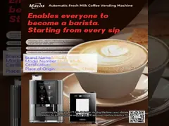Convenient Bean To Cup Coffee Vending Machine with 2L*3 Instant Powder Canisters ANDROID Operation System