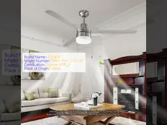 Cina Ventilatore da soffitto decorativo con illuminazione potente a 3 pale in ferro da 48 pollici, camera da letto, ventilatore da soffitto a LED rotante con luce in vendita