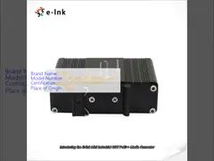 Mini Industrial 1-Port 1000X to 2-Port 10/100/1000Base-T 60W PoE++ Media Converter
