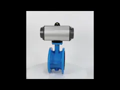 China Flange Pneumatic Soft Sealed Butterfly Valve EPDM PTFE Rubber Casting Iron With Air Actuator for sale