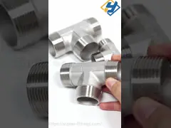 Stainless Steel 304 Screwed Tube Fittings Tee 1/2'' 3/4'' 2'' 3''4 Inch NPT BSPT male Thread