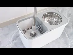 D9 8066 360 Rotary Microfiber Mop Set Steel Pole with Double Drive Bucket