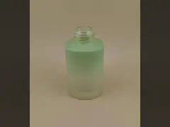 New Design Matcha Green Ribbed Glass Bottle for Soaking Lotion