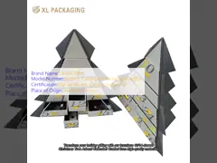 XL Packaging Fábrica de Cajas de Embalaje Personalizadas Cuenta Regresiva para Navidad con Regalos de Lujo Exquisito Calendario de Adviento de Árbol de Navidad de 12/14 Cajones Embalaje de Caja de Cajones Personalizado con Acentos de Lámina Dorada