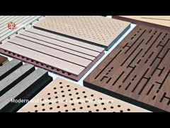 12mm Thickness Acoustic Wood Ceiling Panels Noise Absorbing Ceiling Tiles Flat Edge