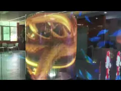 China P20 LED Transparent Film Screen 5V Wireless Roll Up LED Display For Shopping Mall Animation for sale