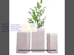 neutral beige round fiber clay planter with checkered design pattern lightweight durable low-maintainence flower pot holiday Villa hotel shopping mall office decoration garden landscaping project