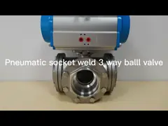 China 3 Way Pneumatic Actuator Valve SS304 L Port Socket Weld 3inch 150LB With Double Action for sale