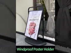 China 120mm Metal Poster Stand Heavy Duty Poster Stand Holder With Wheel for sale