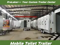 Customized Mobile Outdoor Toilet Trailer With 2 Bathrooms For Camping
