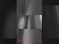 China 75% Cotton 25% Polyester Twill Denim Fabric 9.4oz BLACK/BLACK for denim pants for sale