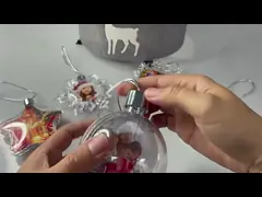 High Clear Plastic 9cm Large Blank Round Sublimation Christmas Ball Hanging Ornament
