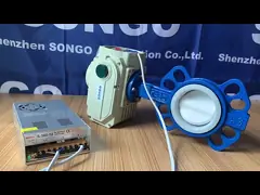 China PTFE Lined Motorized Actuator Valve DN150 PN16 6 Inch Ductile Iron Wafer Type for sale