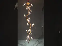Lotus Leaf Glass Pendant Acrylic Chandelier For Creative Restaurant Decorative Art Air Decoration