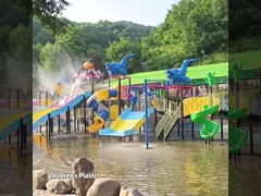 Cina Bambini Parco giochi all'aperto Attività di divertimento Attrezzature per parco acquatico Plastico Modern Water Slide Asilo Infantile Plastico Splash Pad Toys Set in vendita