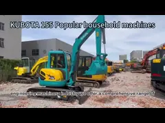 Used Kubota 155 Excavator – Zero Tail Swing, Low Emissions & Safe Design | Compact Construction Exca