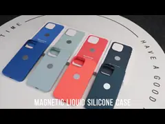Official With Logo Magnetic Liquid Silicon Mobile Cover Soft Microfiber for iPhone