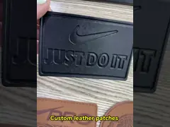 China Custom Heat Transfer Iron On Genuine Engraved Leather Patches For Hats Clothes Bags Shoes Jeans for sale