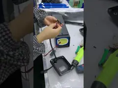Solar panel battery box installation.