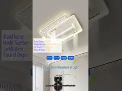 English Voice Control LED Ceiling Fan Light Living Room Leafless Bedroom Soft Wind Invisible Fan Light Mute Eye