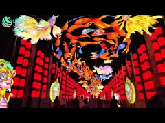 China Blue Lotus Landscape Lantern Tunnel - Custom Outdoor LED Lighting with Metal Arch Structure for Night Tours for sale