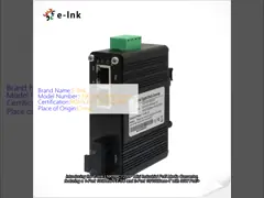 Mini Industrial 1-Port 100Base-FX to 2-Port 10/100Base-T 30W PoE+ Media Converter
