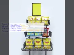 Bakery Snack Wire Storage Racks Metal Wire Shelving With Wheels Aluminum Iron