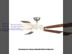 Minimalist 52-inch Ceiling Fan with LED Light, 5 Blades, Remote Control