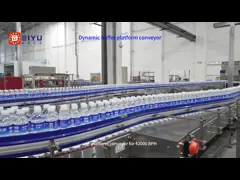 Piattaforma tampone dinamica e durevole per bottiglie per la produzione di acqua in bottiglia a 42.000 BPH, controllo motorizzato robusto