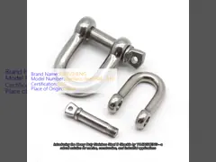 China Heavy Duty Stainless Steel D Shackle European Style with Screw Pin Closure for Rigging and Lifting Applications for sale