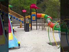 China Custom Water Park Water Game Playroom Set Kids Big Ladder Plastic Slide Kids Pool Slide Fiberglass Indoor Slide for sale