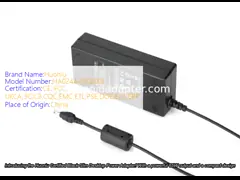 Certified Black Slim Desktop Power Adapter 65W 3.42A Output Current Universal Plug Type