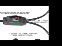 NEMA 5-15P to NEMA 5-15R power cord