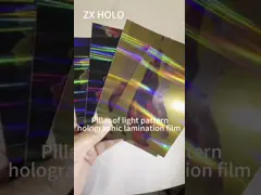 China A4 Size Clear Self Adhesive Waterproof Good Adhesive Pillar Of Light Holographic Cold Lamination Film for sale