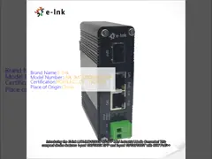 Mini Industrial 1-Port 100/1000X SFP to 2-Port 10/100/1000T 60W PoE++ Media Converter
