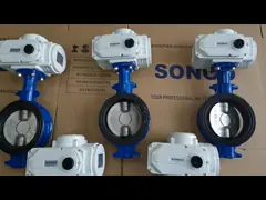 China Cast Iron Wafer Motorized Butterfly Valve 220VAC On Off Type Electric Actuator Flow Control Valve for sale