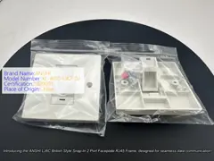 ANSHI LJ6C 브리티시 스타일 스냅 인 2 포트 얼굴판 RJ45 프레임 86 * 86MM