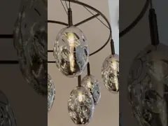 China Hand Woven Crystal Cloud Chandelier Custom Crystal Ribbon Lamp Art Deco High Ceiling Chandeliers for sale