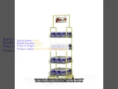 Free Standing Metal Wire Display Racks Heavy Dudy 4 Shelf Pop Display Rack