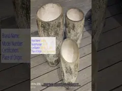 mimic uneven texture of stone earthy tone round fiber clay planter lightweight durable low-maintainence flower pot holiday Villa office decoration Rooftop Gardens landscaping project