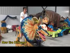 China Large Vivid Animatronic Dilophosaurus Dinosaur Model For Dino Park for sale